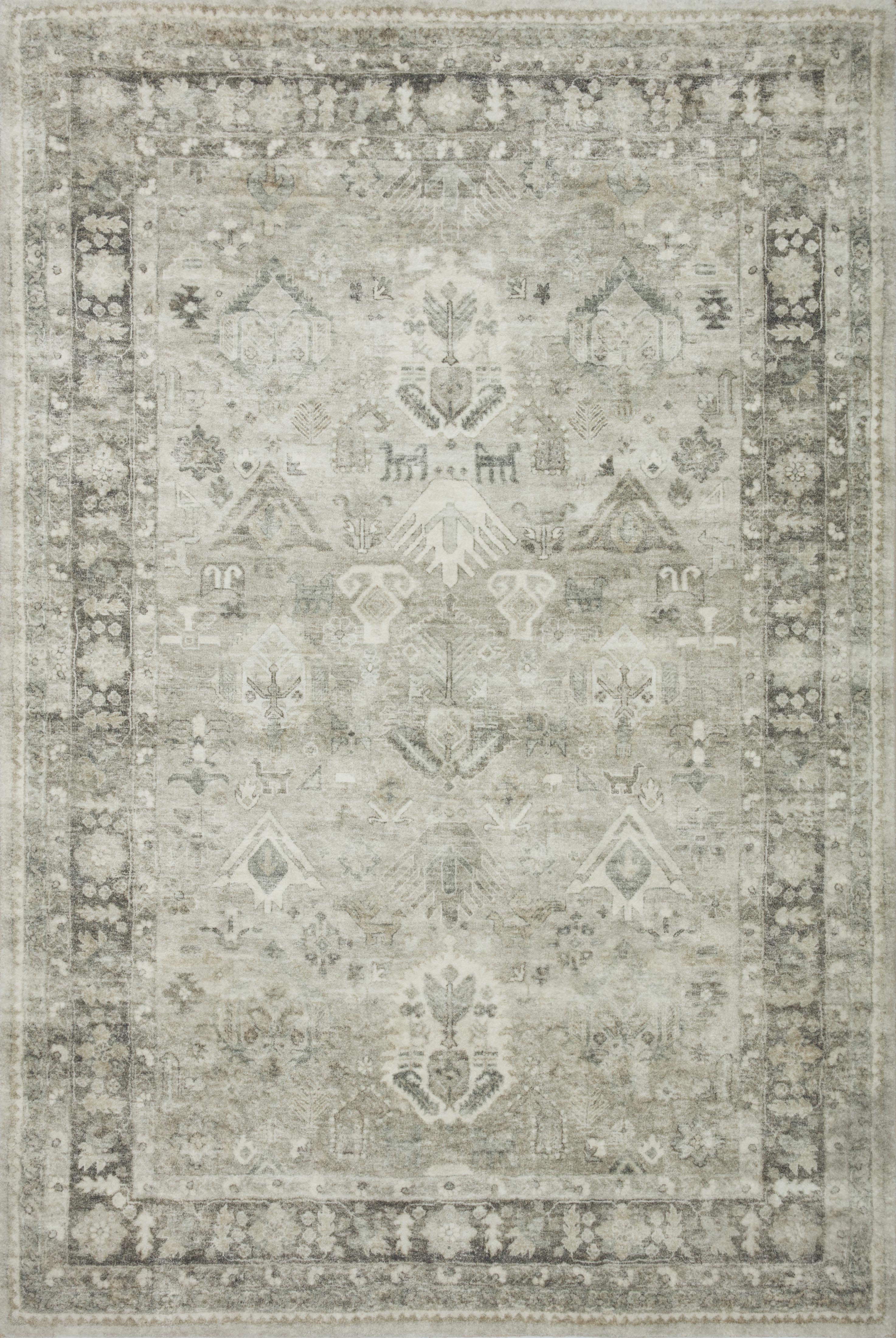 Rosette Rug in Steel & Graphite – Vevano