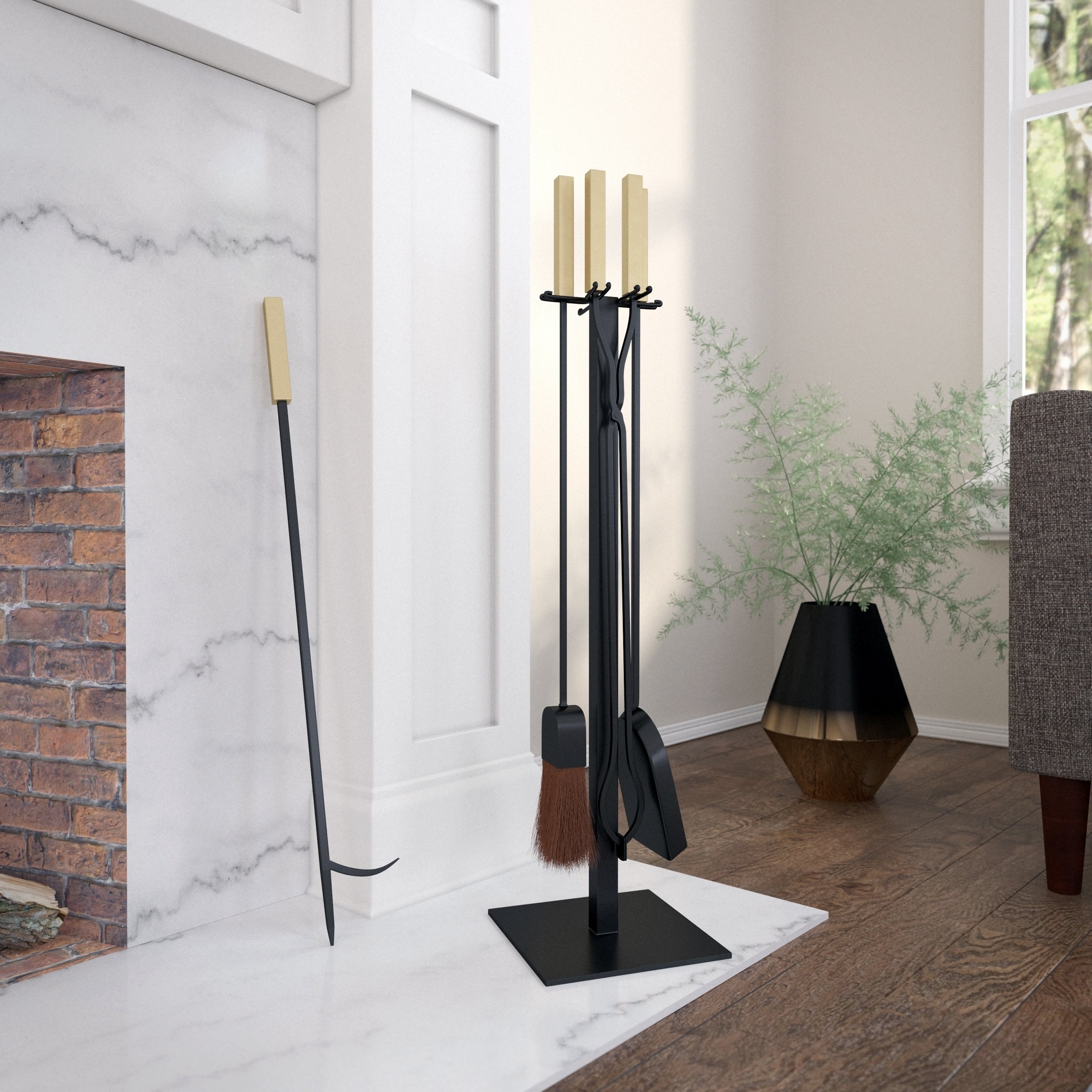 Vancedale Modern Fireplace Tools – 4pc Set – Vevano