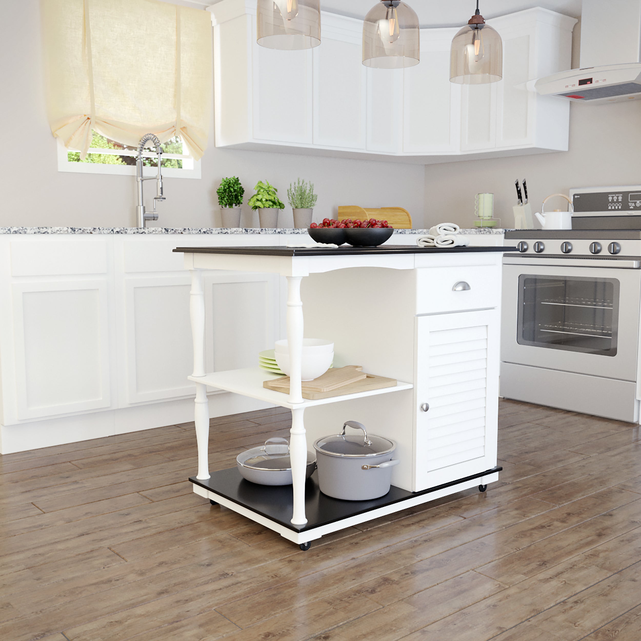 Muxlow Rolling Kitchen Island w/ Storage – Vevano